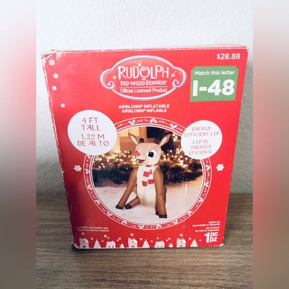 Holiday | Gemmy Airblown Inflatable Rudolph The Rednosed Reindeer 4ft ...